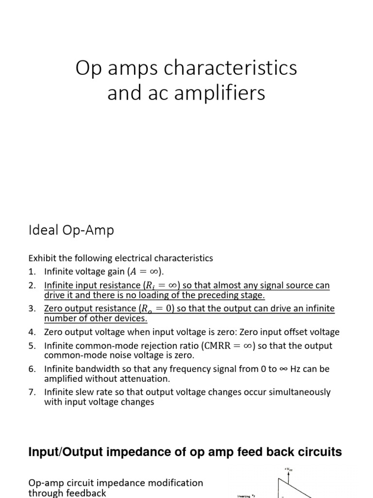 3 Op Amps Characteristics | PDF | Operational Amplifier | Amplifier