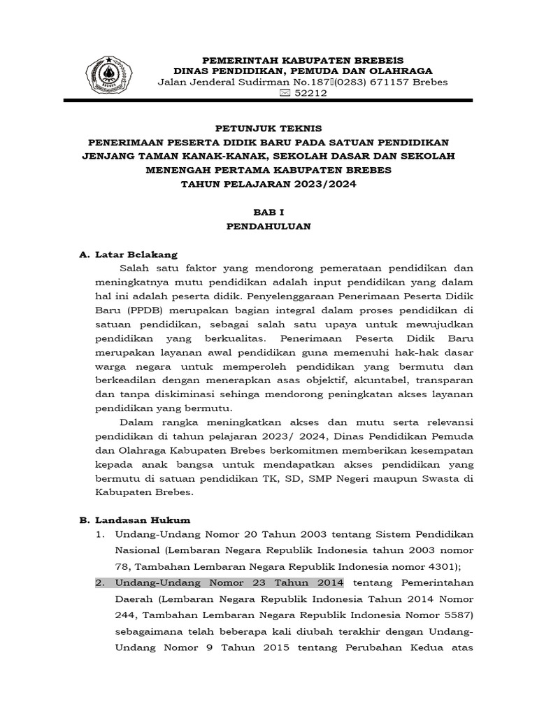 Draft JUKNIS PPDB 2023 | PDF | Kesehatan Holistik