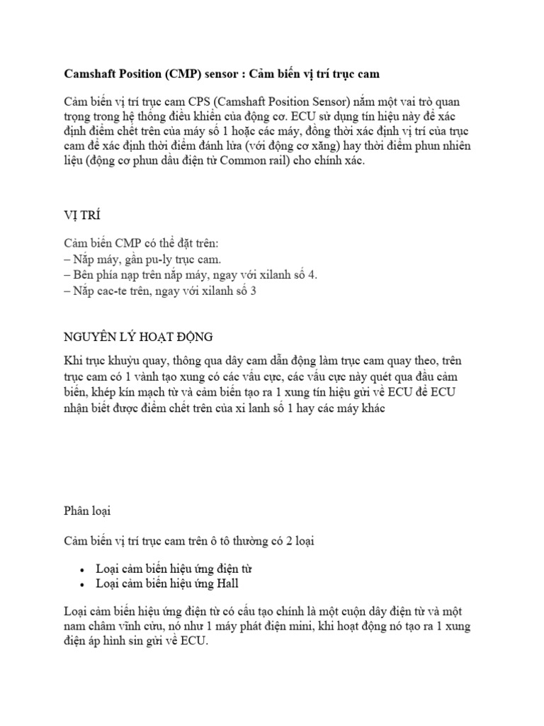 Camshaft Position | PDF