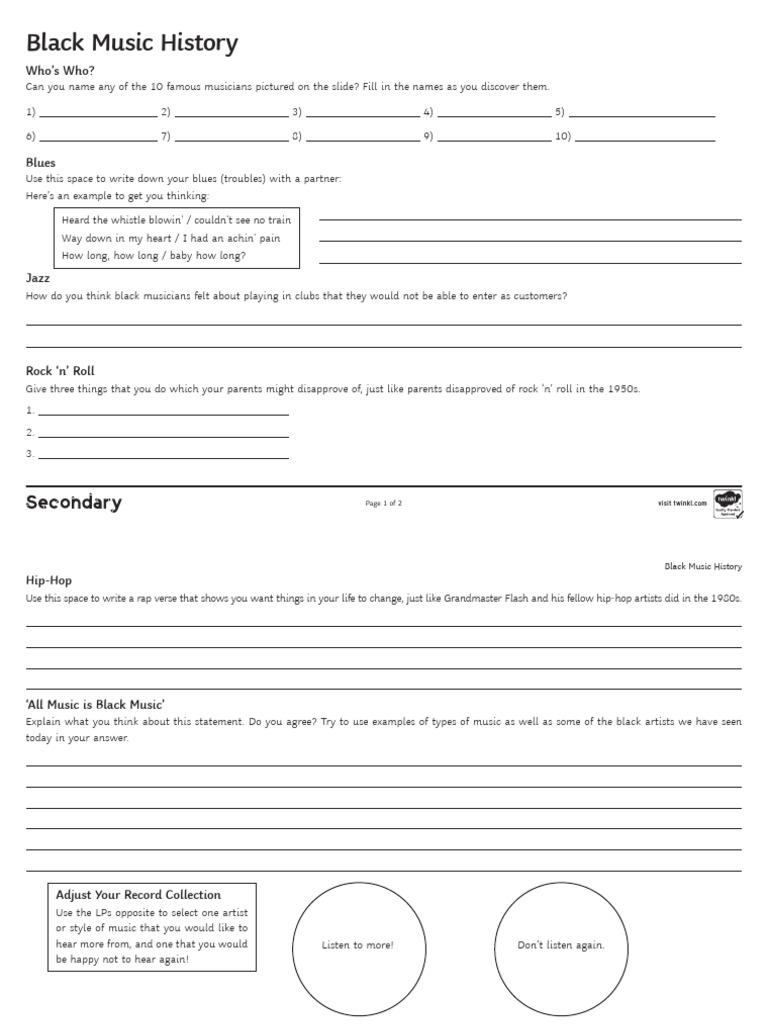 Black Music History - Higher | PDF