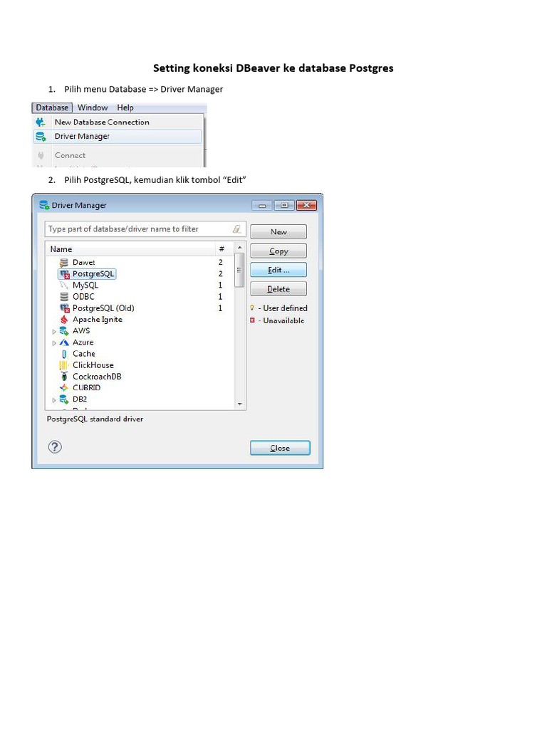 Setting Koneksi DBeaver Ke Database Postgres | PDF | Komputer