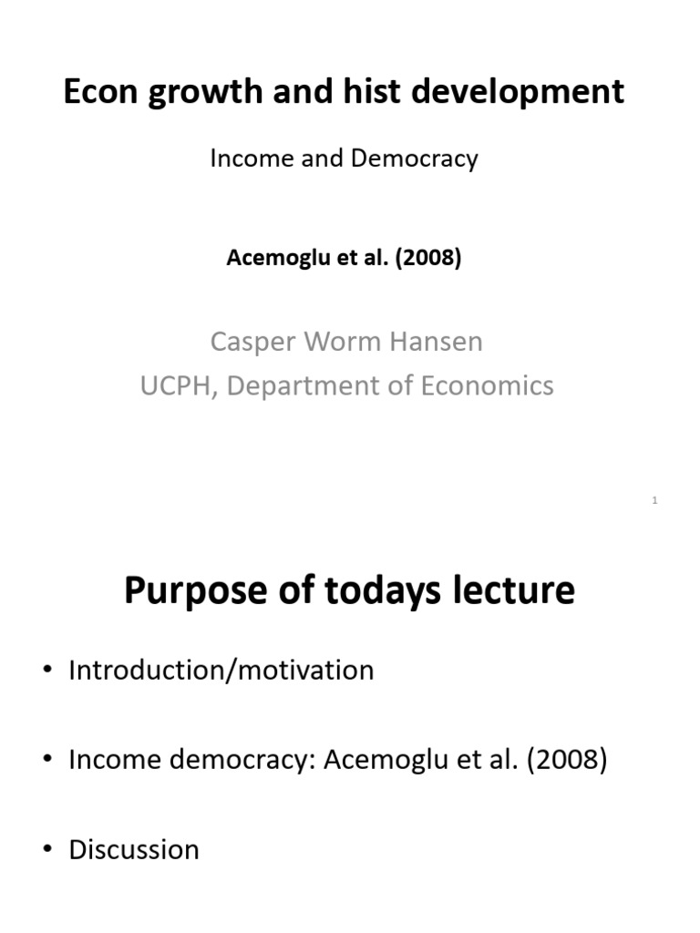 Acemoglu Income Democracy | PDF | Modernization Theory | Democracy