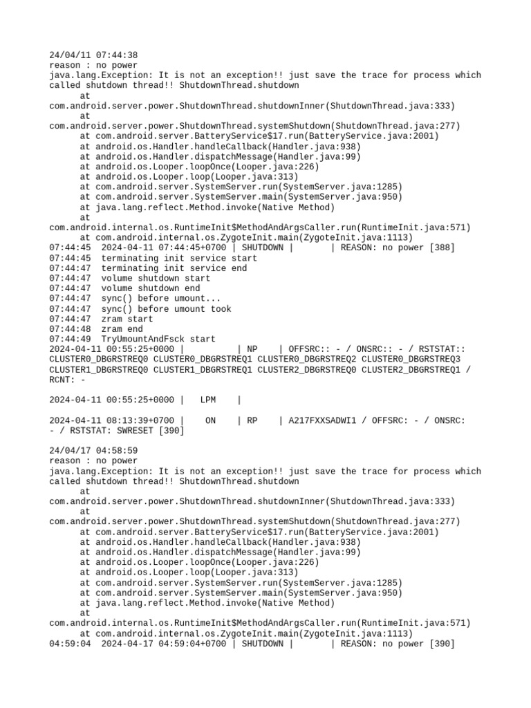Power Off Reset Reason | PDF | Java (Programming Language) | Java Platform
