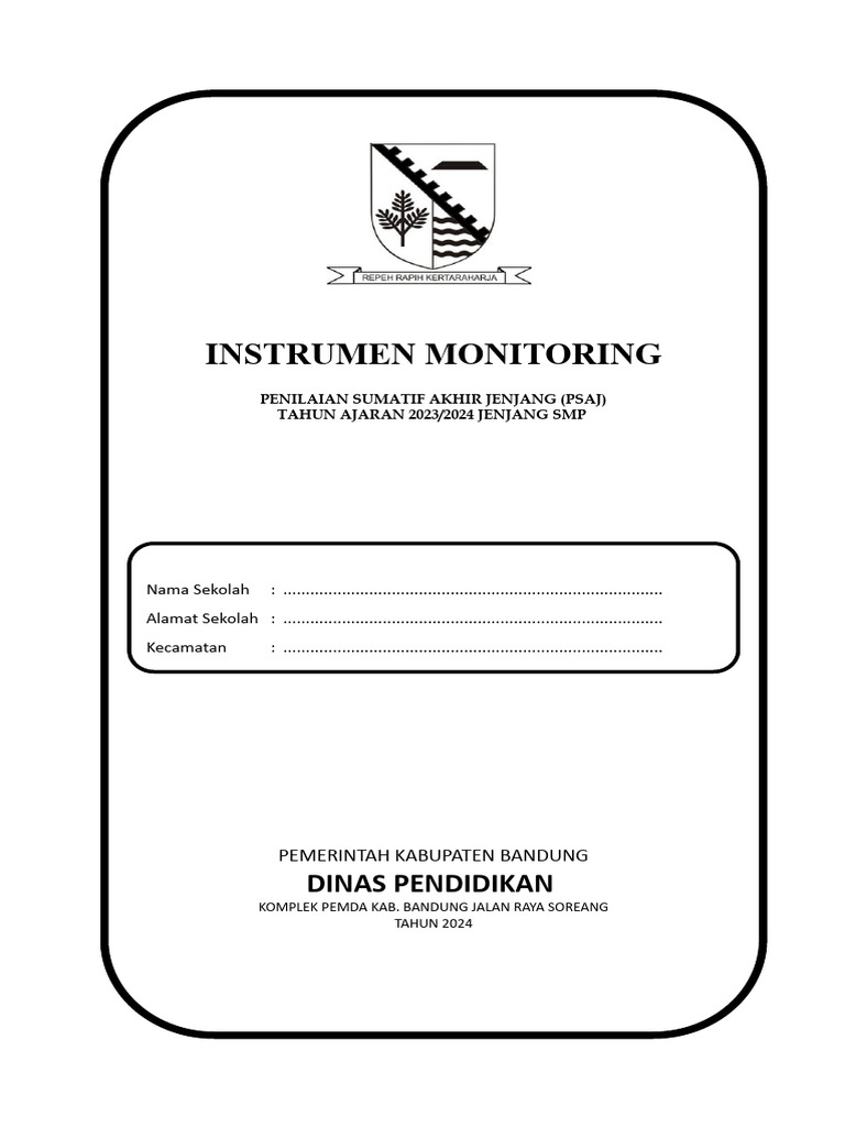 Instrumen Monitoring Psaj 2024 | PDF