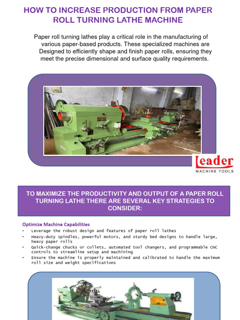 How To Increase Production From Paper Roll Turning Lathe Machine | PDF ...