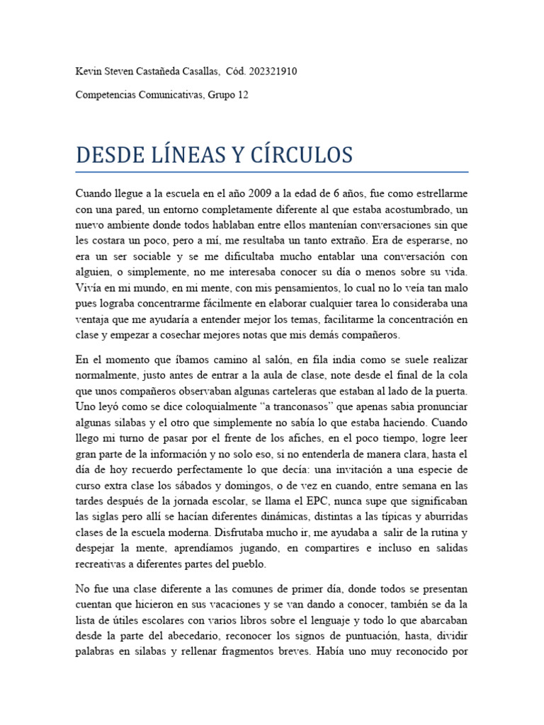 Desde Lineas y Circulos | PDF | Artes del lenguaje y disciplina ...