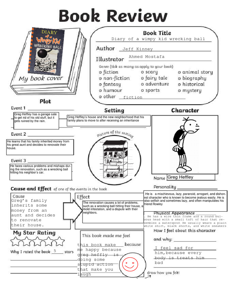 Book Reviw Wimpy Kid | PDF | Fictional Diaries | Series Of Children's Books