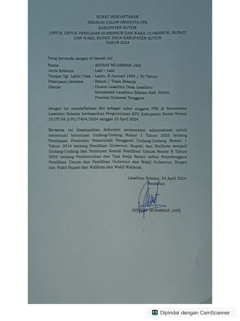 Surat Pendaftaran | PDF