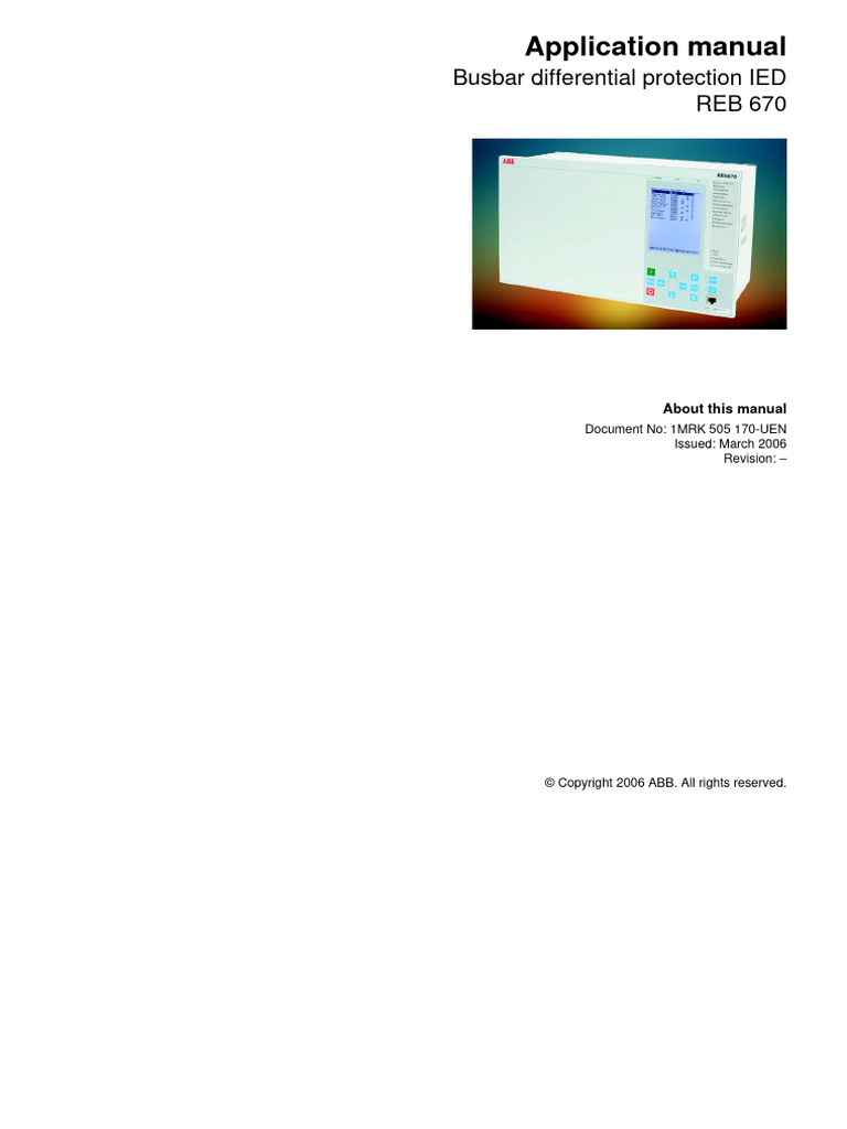 1mrk505170-Uen - Am Reb670 | PDF | Parameter (Computer Programming) | Phase (Waves)