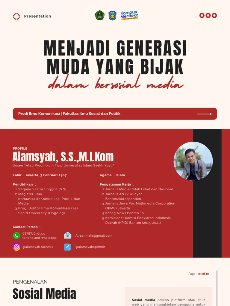 Menjadi Generasi Muda Yang Bijak Dalam Bersosial Media | PDF