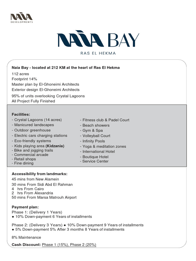 Naia Bay Updated Factsheet | PDF | Technology & Engineering