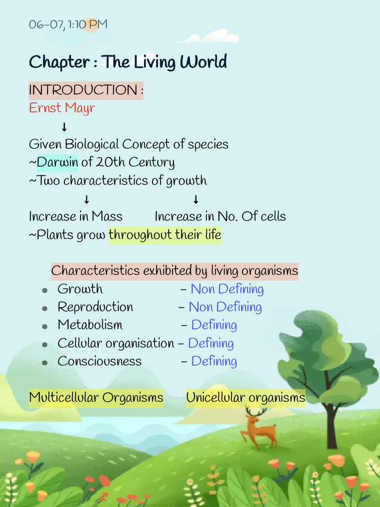 Living World Notes by Andleaf | PDF | Taxonomy (Biology) | Genus