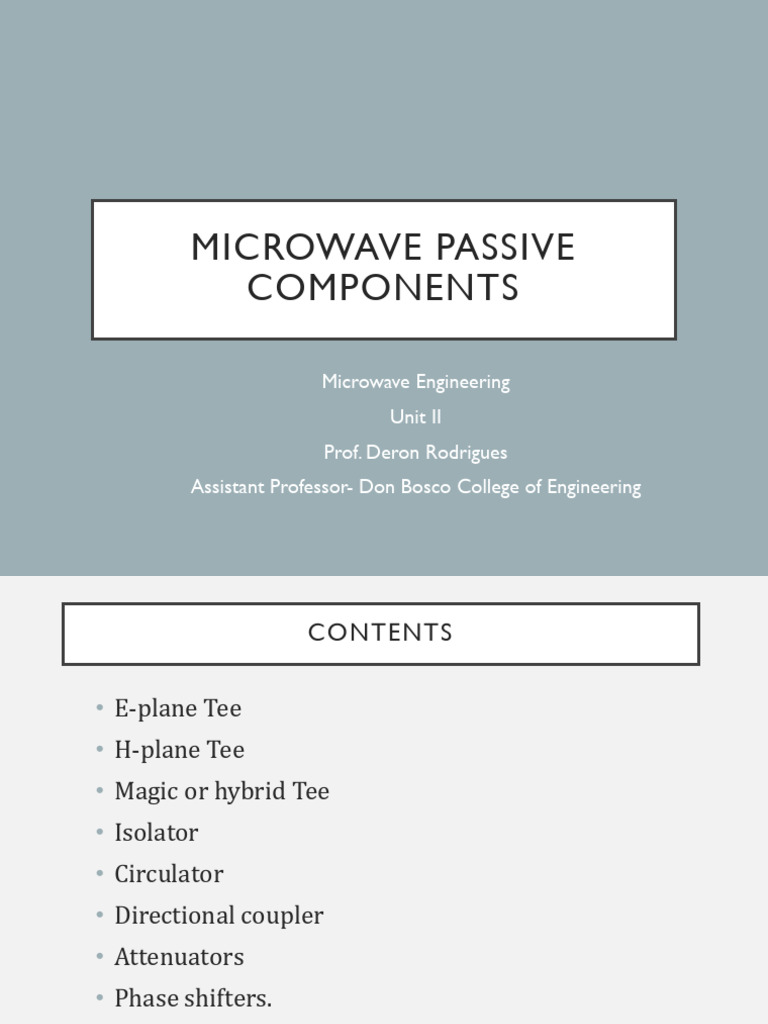 Microwave Waveguide Components | PDF | Electricity | Physical Phenomena