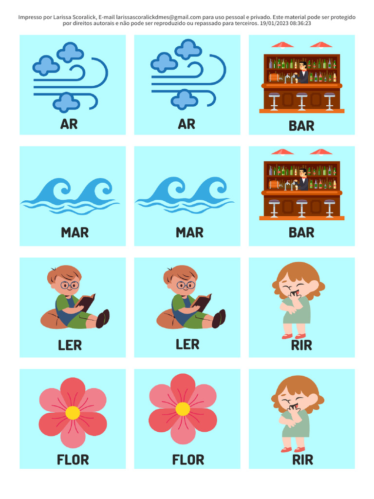 Jogo Da Memória Arquifonema R | PDF
