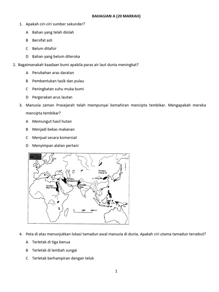 Latihan Sejarah T3 2021 | PDF