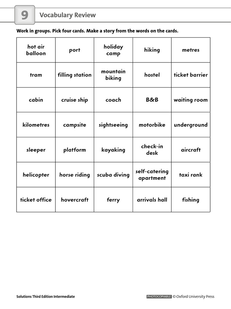 9 Vocabulary Review | PDF