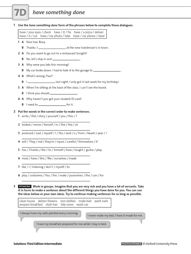 7D Have Something Done | PDF