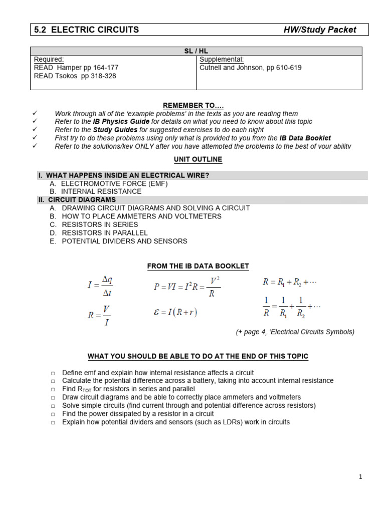 Electric Circuits Study Guide | PDF | Electrical Network | Voltage
