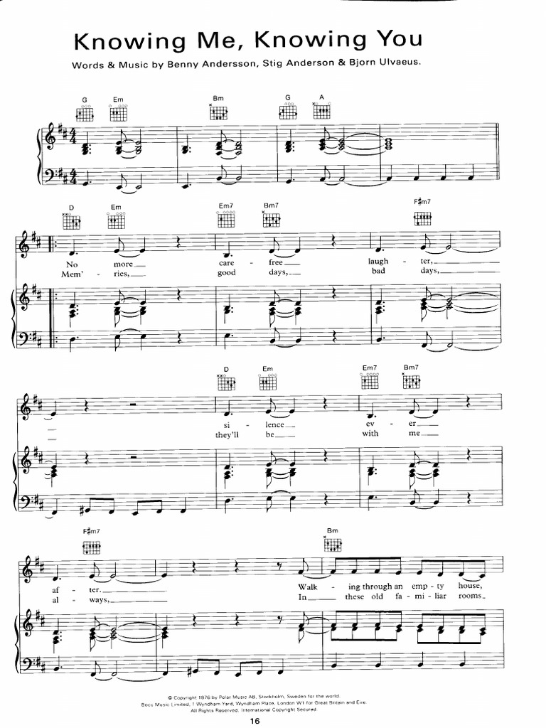Abba - Knowing Me Knowing You | PDF