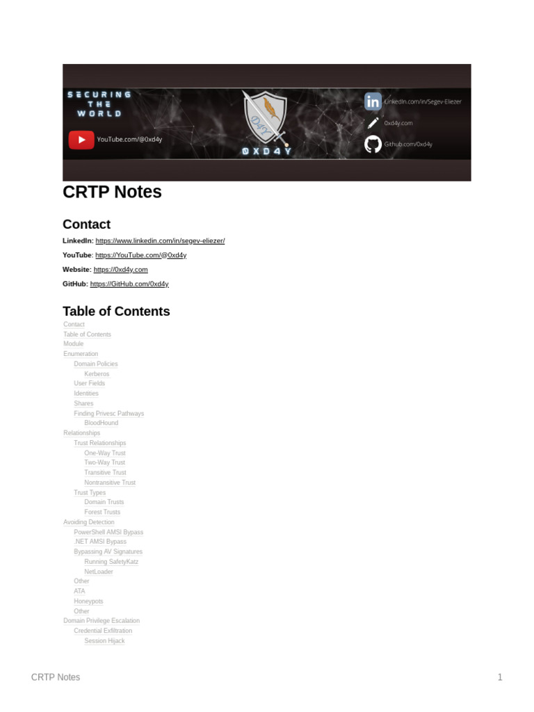 CRTP_Notes | PDF | Password | Public Key Certificate