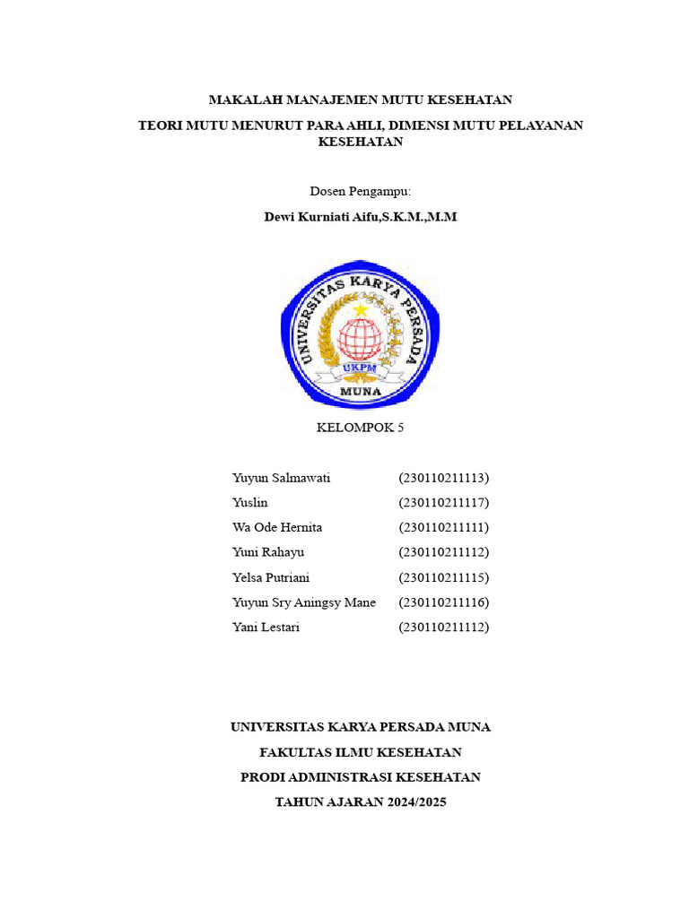 Pengertian Mutu Menurut K. Ishikawa | PDF