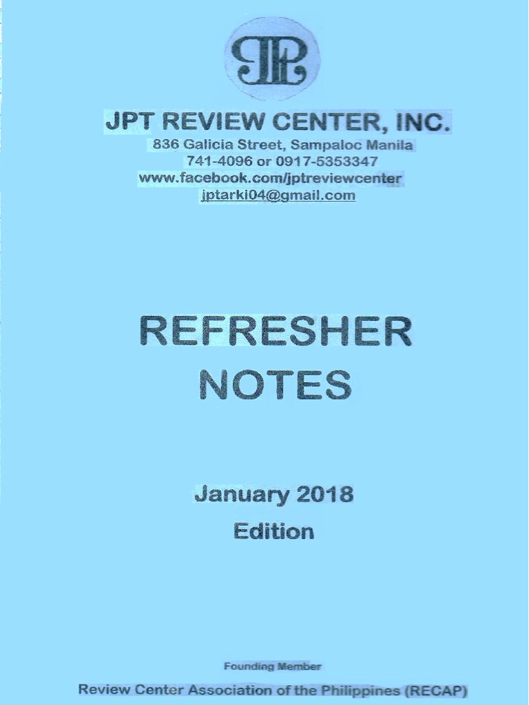 JPT Refresher Notes | PDF