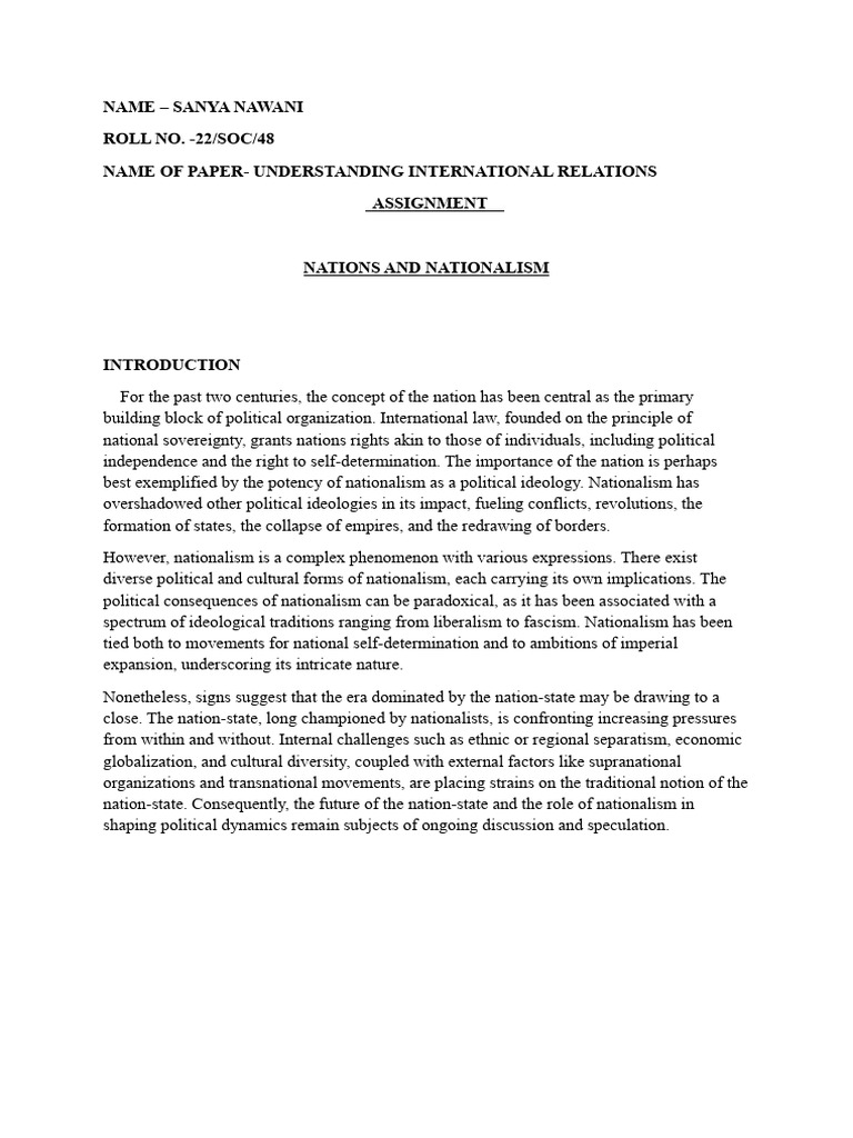 Nations and nationalism | PDF | Nationalism | Nation