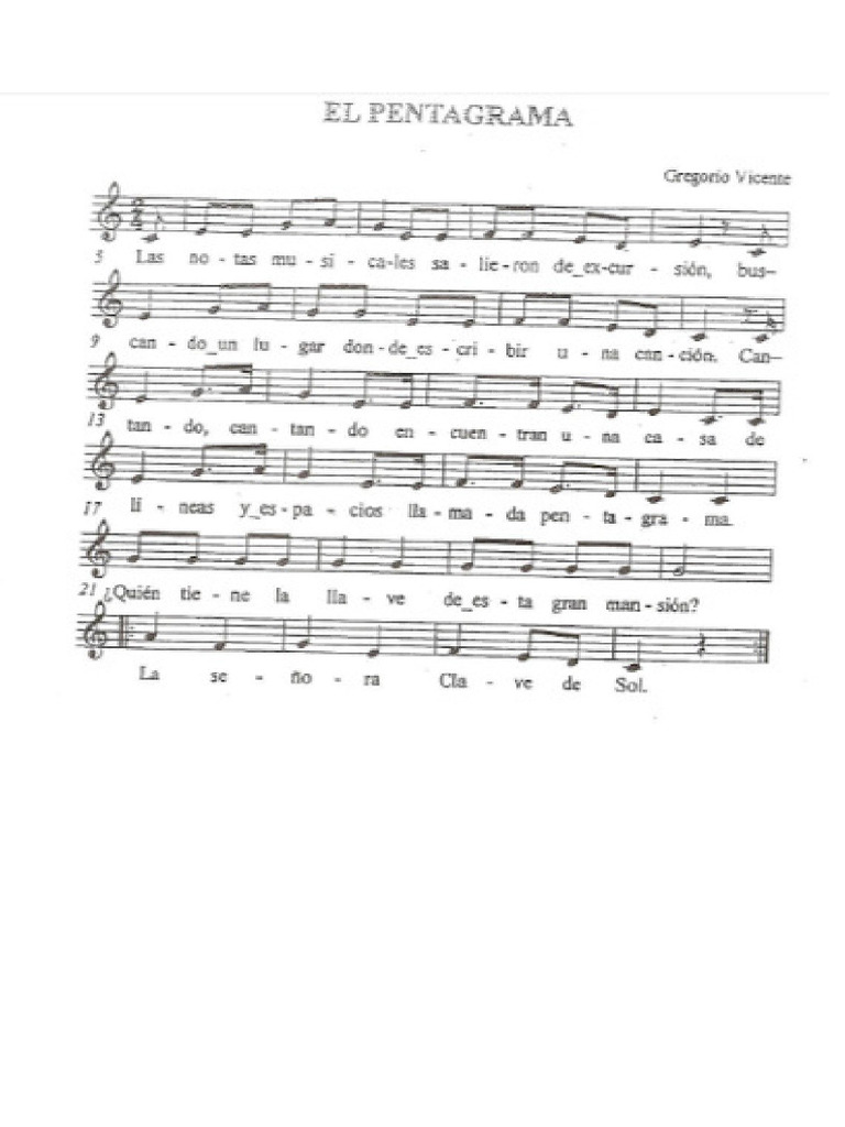 Cancion El Pentagrama | PDF