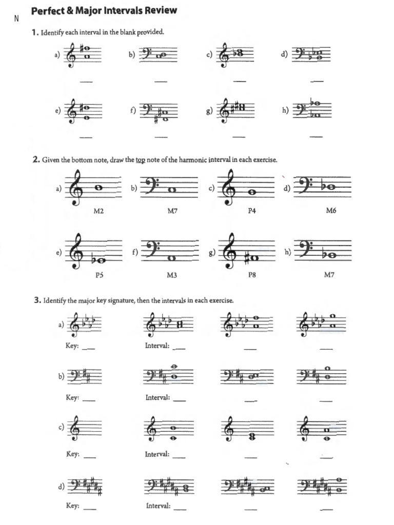 Interval Worksheet | PDF | Interval (Music) | Musicology