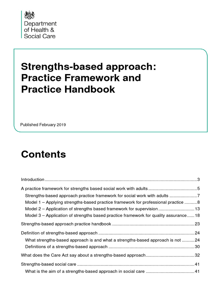 Stengths Based Approach Practice Framework and Handbook | PDF | Social ...