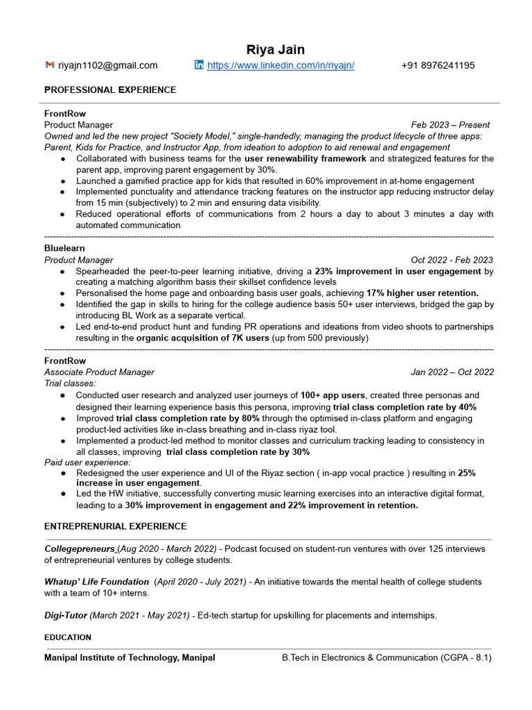 Riya - Resume 1 | Download Free PDF | Educational Technology | Computing