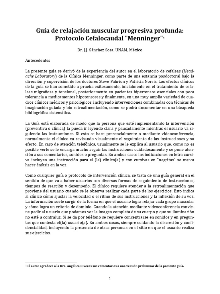 Guía de Relajación Muscular Progresiva | PDF | Respiración