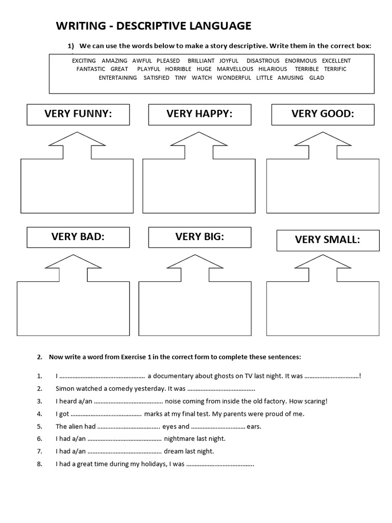 WRITING Descriptive Language | PDF | Games & Activities | Young Adult