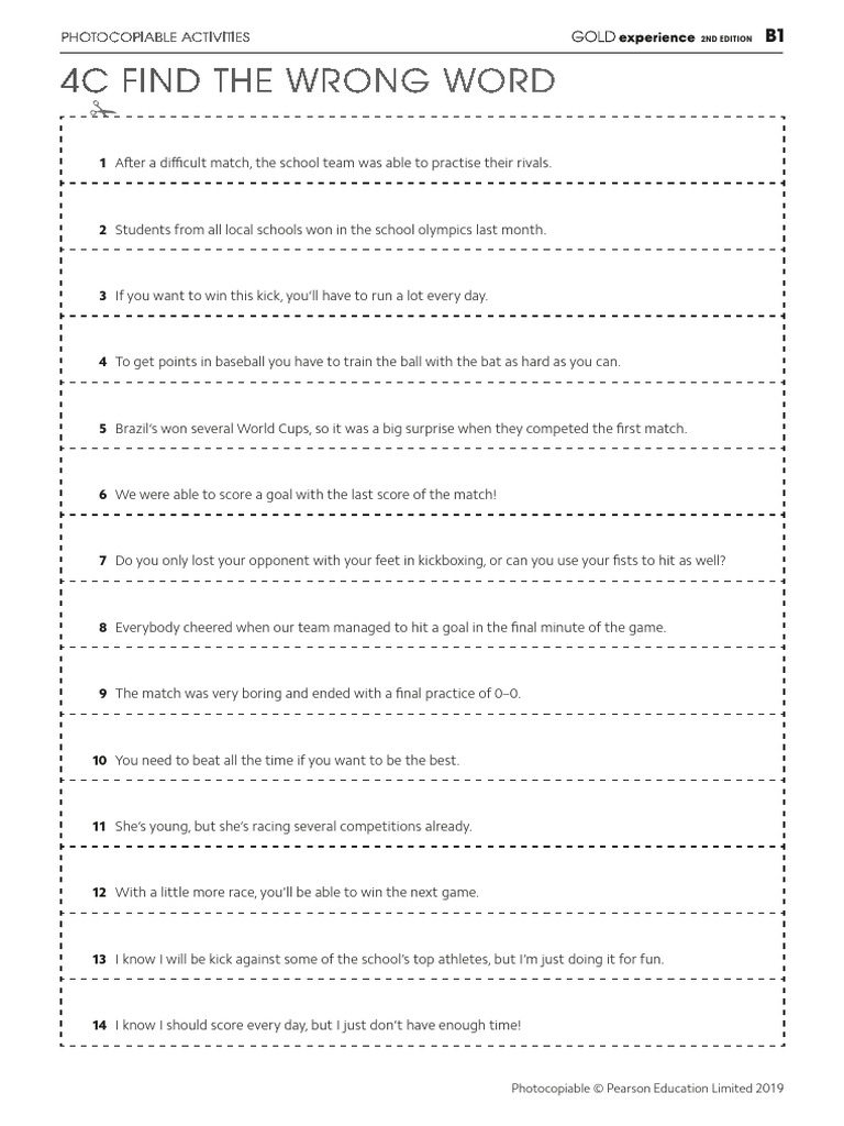 Identify Incorrect Words in Sports Text | PDF | Sports & Recreation