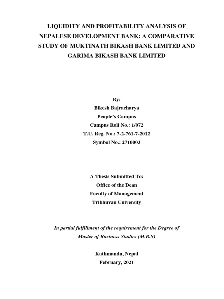Full Thesis | PDF | Market Liquidity | Debt