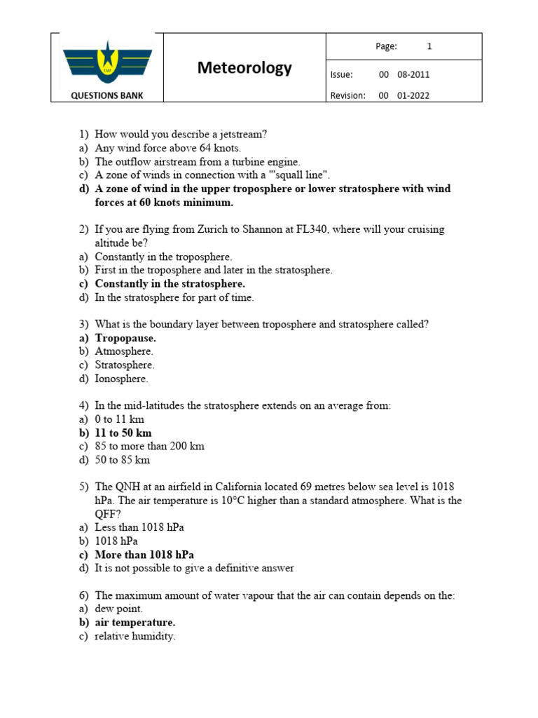 ATP Met | PDF | Atmosphere Of Earth | Troposphere