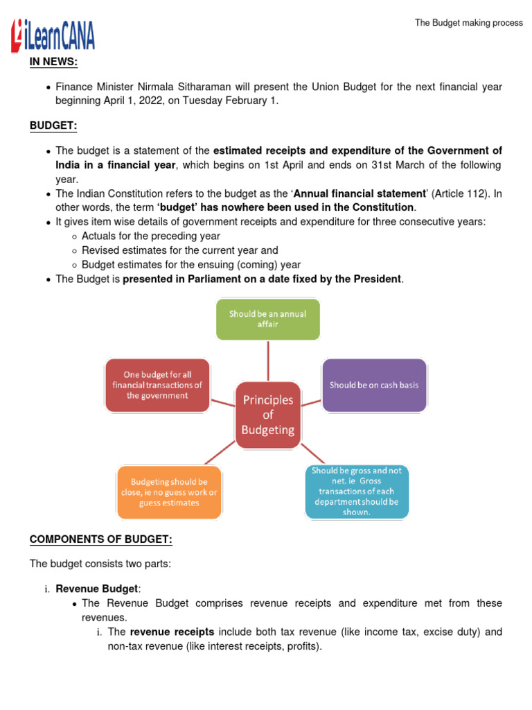The Budget Making Process | Download Free PDF | Budget | Expense