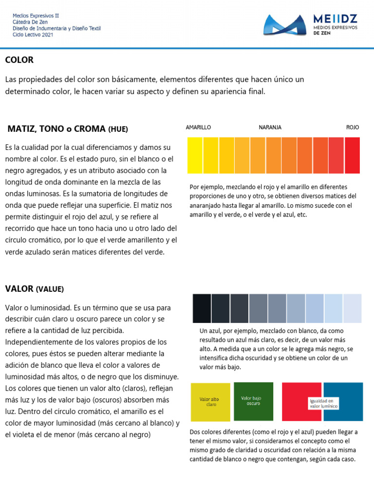 Matices y herramientas de colorimetría | PDF | Color | Matiz