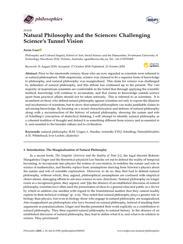 Natural Philosophy and the Sciences_ Challenging Science’s Tunnel Vision | PDF | Metaphysics ...