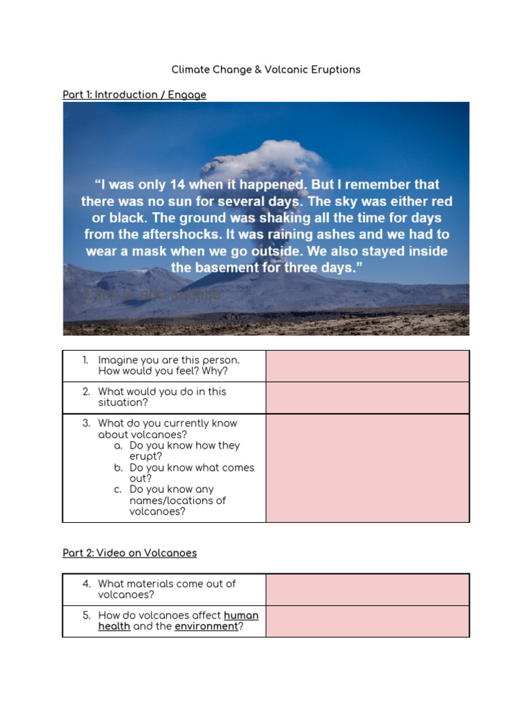 Volcanoes and Climate Change Impact | PDF | Greenhouse Effect | Volcano