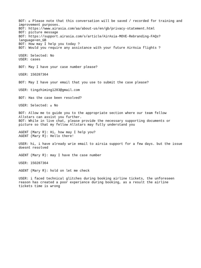 Chat Transcript | PDF