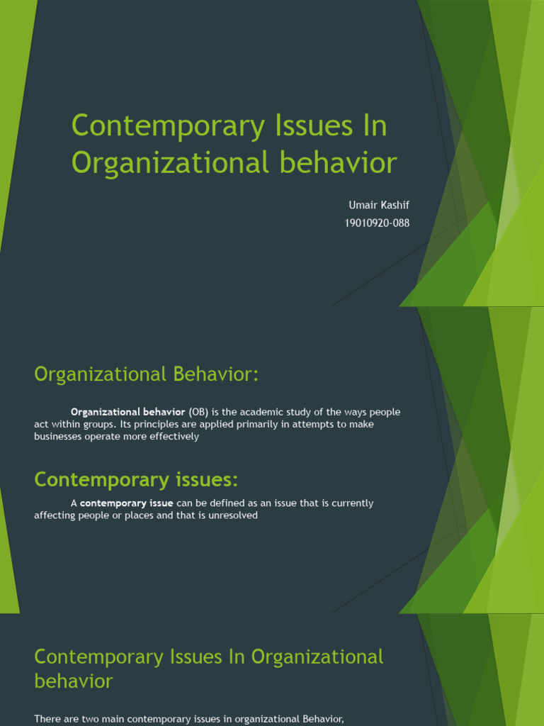 Contemporary Issues in Organizational Behavior | PDF | Organizational Behavior | Goal