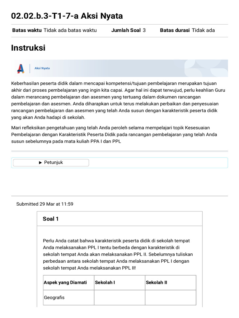 T1-7-A Aksi Nyata - (2023 - G1) Prinsip Pengajaran Dan Asesmen II Di Sekolah Dasar Dan Menengah ...