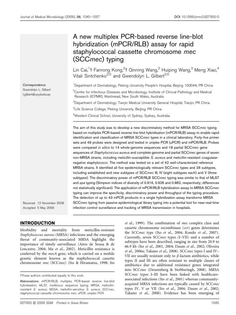 A new multiplex PCR-based reverse line-blot hybridization (mPCR-RLB) assay for rapid ...
