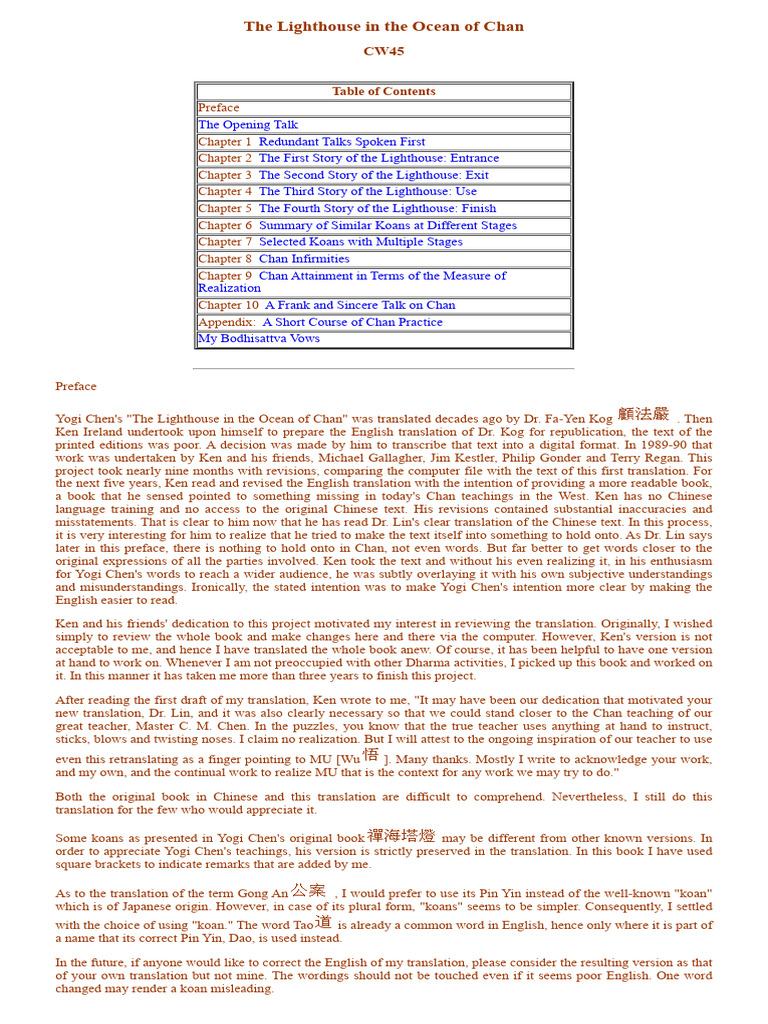 The Lighthouse in The Ocean of Chan | PDF | Chan Buddhism | Tao