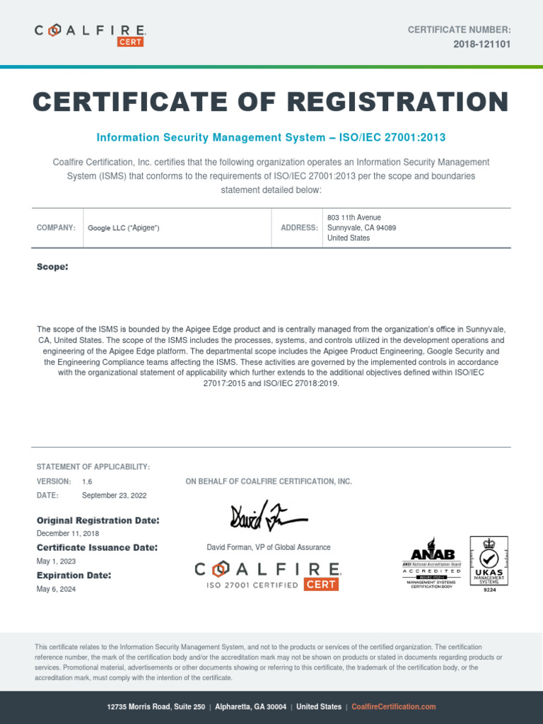 APIGEE - (SPR-2023) Apigee Edge AWS-GCP ISO 27017. | PDF | Information ...