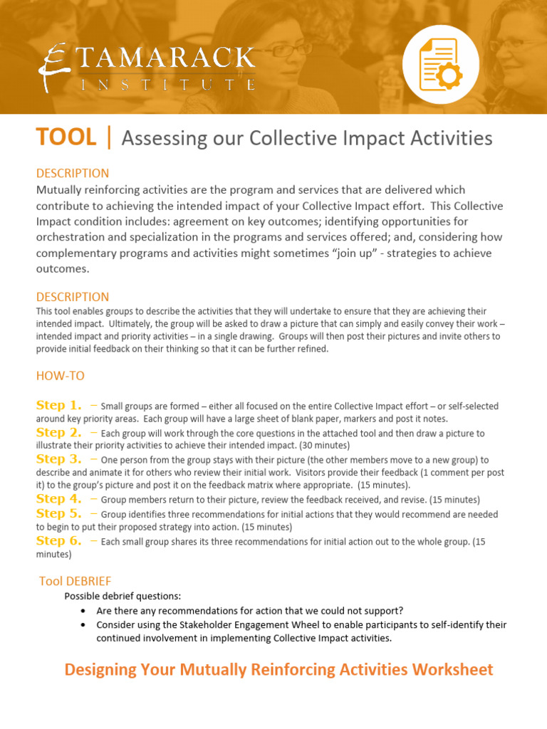 Tool Designing Your Mutually Reinforcing Activities May 2017 | PDF