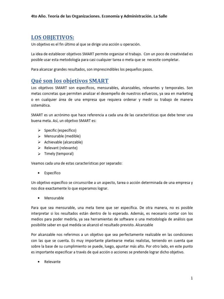 Objetivos Smart | PDF | Marketing | Business