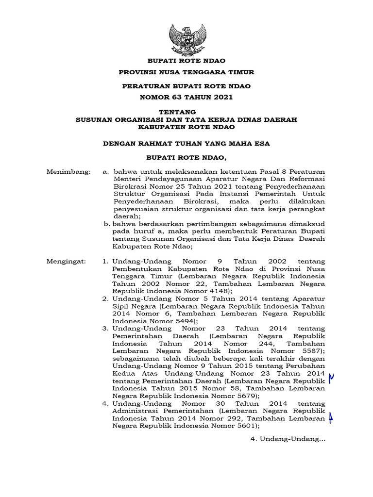 Perbup SOTK DINAS 2021... | PDF