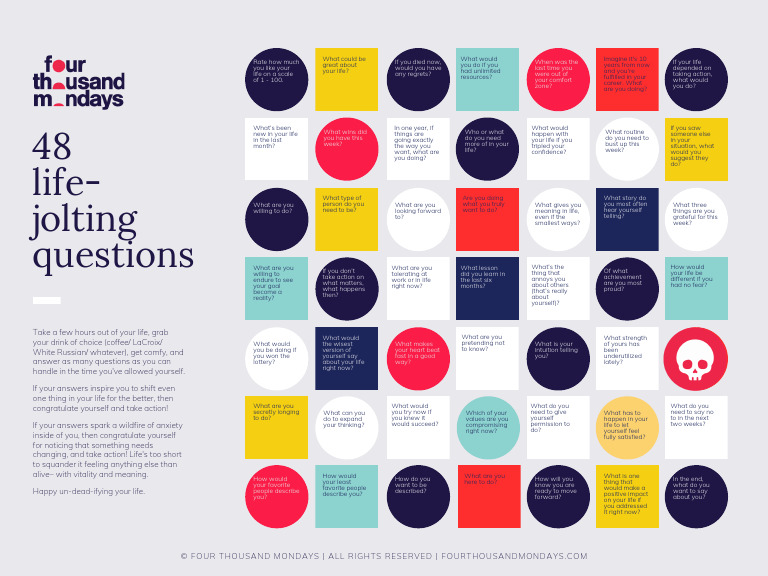 48 Life-Jolting Questions to Reflect | PDF